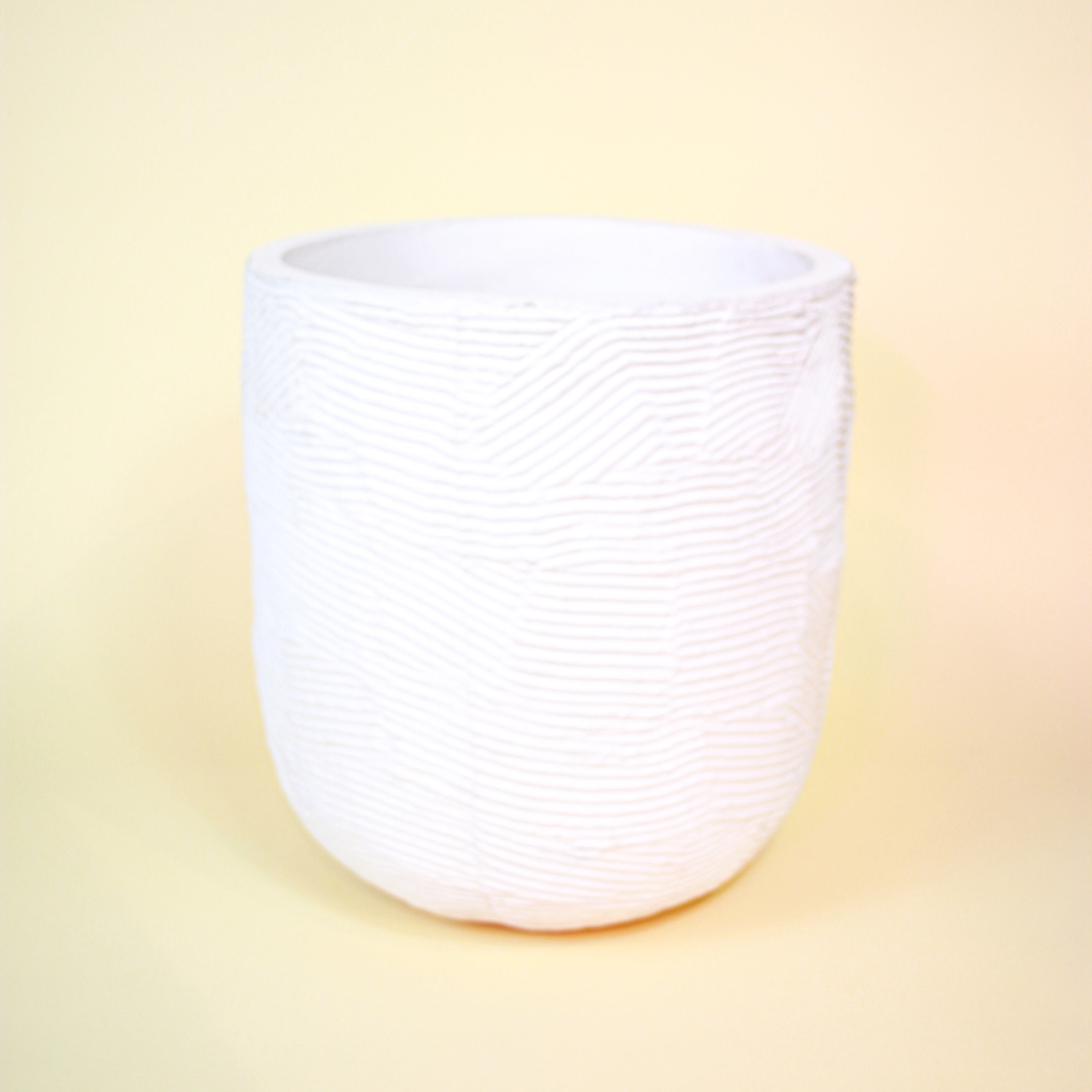 Greta White Textured Planter with Drainage | 20 inch Diameter – Promise ...